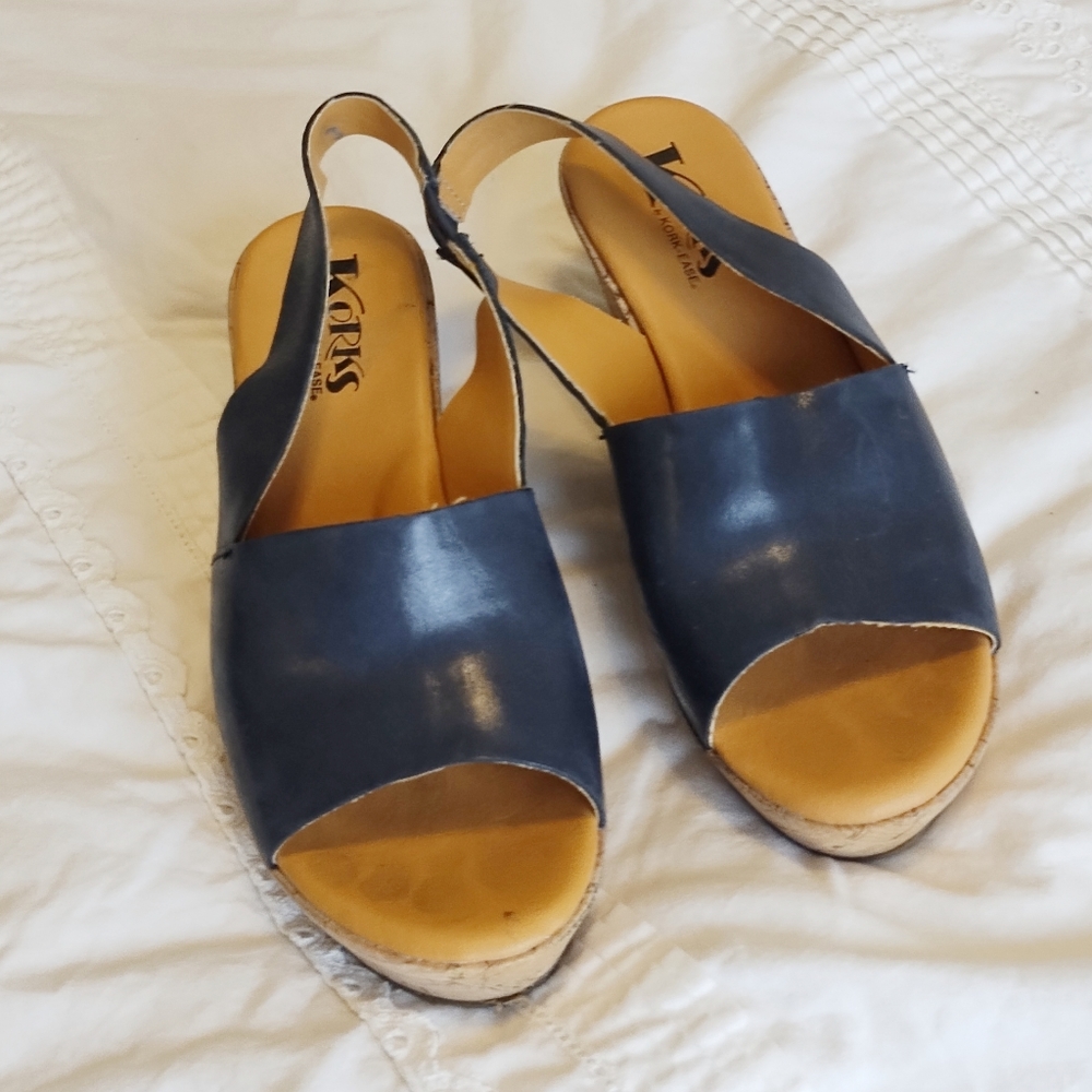 Kork Ease Korks Wedge Platform Sandals Leather - Gem Kork Ease Korks Wedge Platform Sandals Leather - Gem